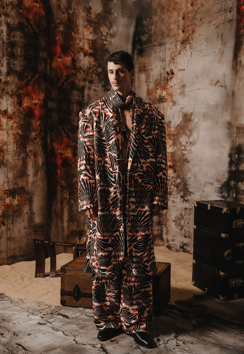 Tempest Printed Coat Red – Dante Men